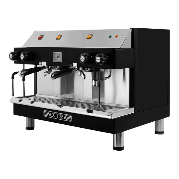 Astra Mega II M2S-017-GLB Semi-Automatic Black Espresso Machine - 220V
