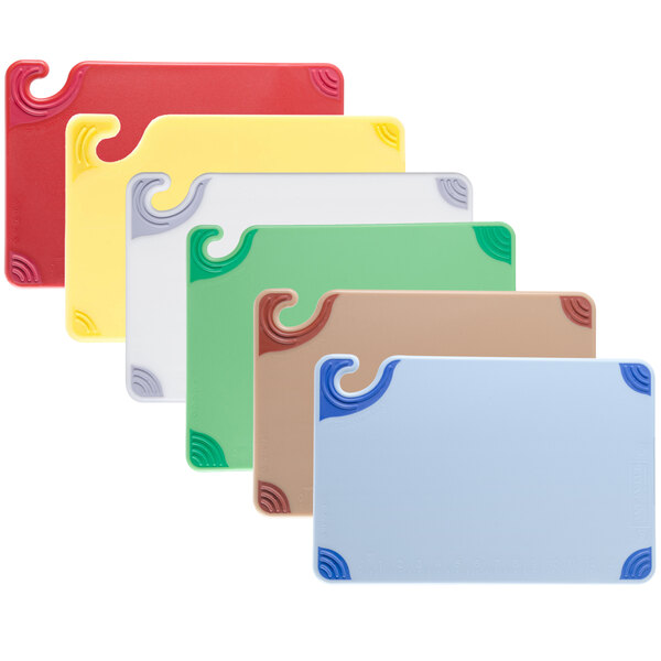 San Jamar CBG1218KC Saf-T-Grip® 18" x 12" x 1/2" 6-Piece Color-Coded ...