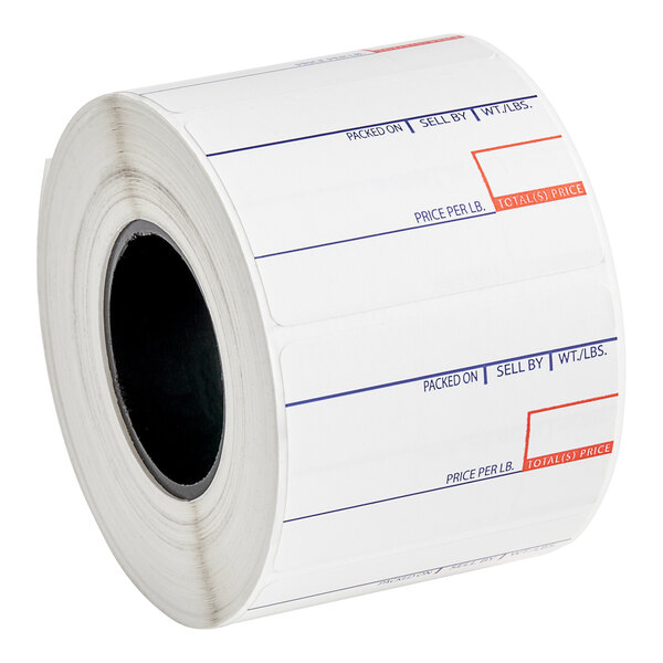 CAS LST-8010B 58 mm x 40 mm White Pre-Printed Permanent Direct Thermal ...