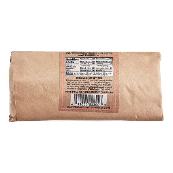 Clara's Kitchen Bacon Breakfast Burrito 8 oz. - 12/Case