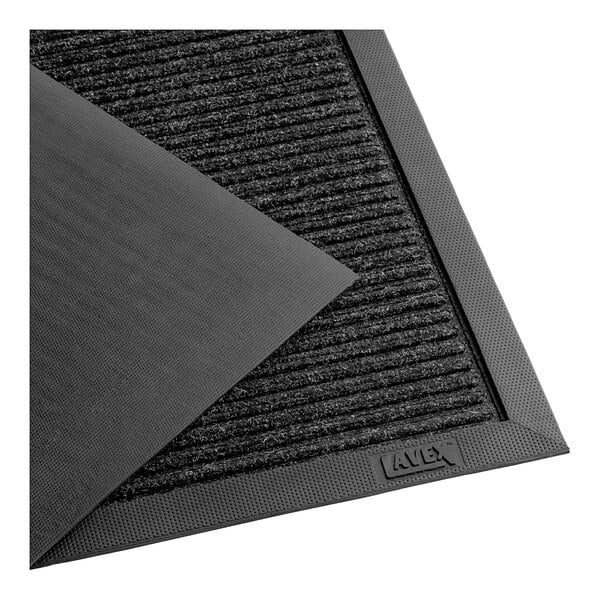 Lavex Needle Rib 3' x 5' Black Indoor Entrance Mat - 3/8" Thick