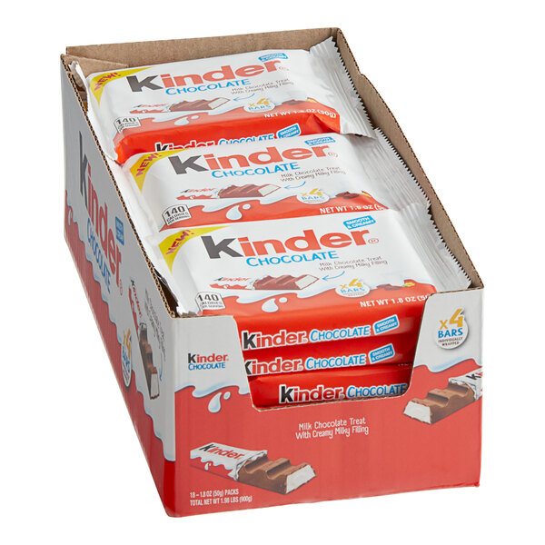 KINDER® Chocolate 4-Piece Cream-Filled Milk Chocolate Bar - 18/Box