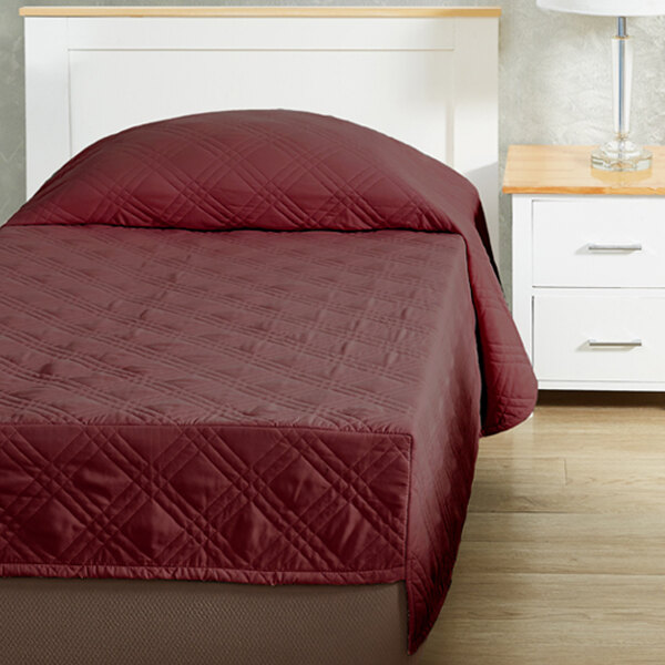 Berkshire Hospitality CozyCare Classic 65" x 95" Twin Size Burgundy 100 ...