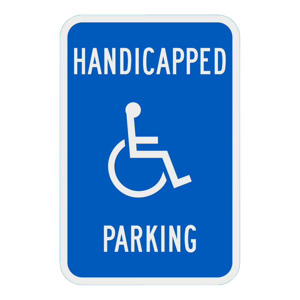 Lavex 18" x 12" Diamond-Grade Reflective Aluminum "Handicapped Parking ...