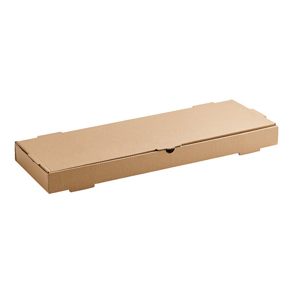 Choice 24" x 12" x 2" Kraft Corrugated Plain Flatbread Box - 25/Case