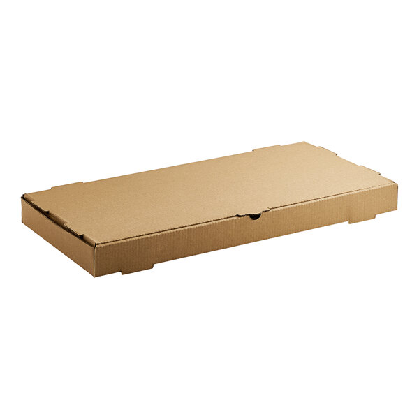 Choice 24" x 12" x 2" Kraft Corrugated Plain Flatbread Box - 25/Bundle