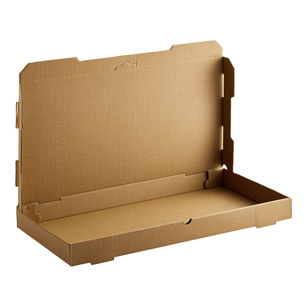 Choice 24" x 12" x 2" Kraft Corrugated Plain Flatbread Box - 25/Bundle