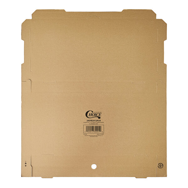 Choice 24" x 12" x 2" Kraft Corrugated Plain Flatbread Box - 25/Bundle
