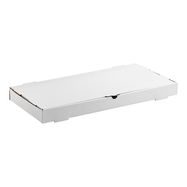 Choice 24" x 12" x 2" White Corrugated Plain Flatbread Box - 25/Bundle