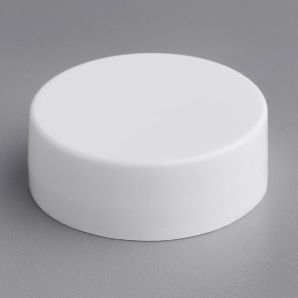 33/400 White Continuous Thread Flat Lid with Foam Liner - 100/Pack