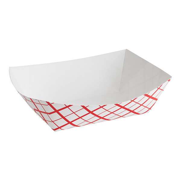 Southern Champion #1,000 10 lb. Red Checkered Paper Food Tray - 250/Case