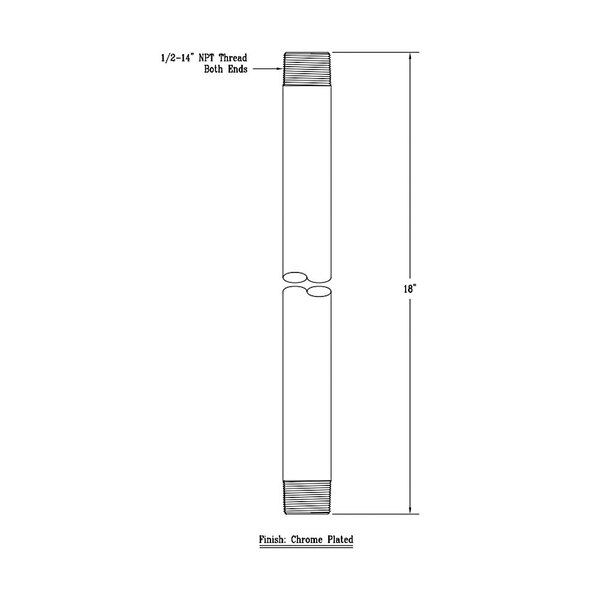 T&S 013963-40 18" Riser with 1/2" NPT Connections