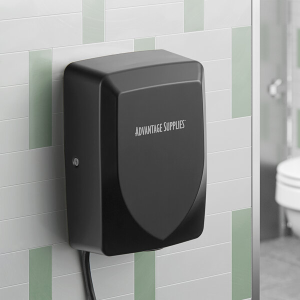 Advantage Supplies Black ABS Plastic Automatic ADA Hand Dryer - 110 ...