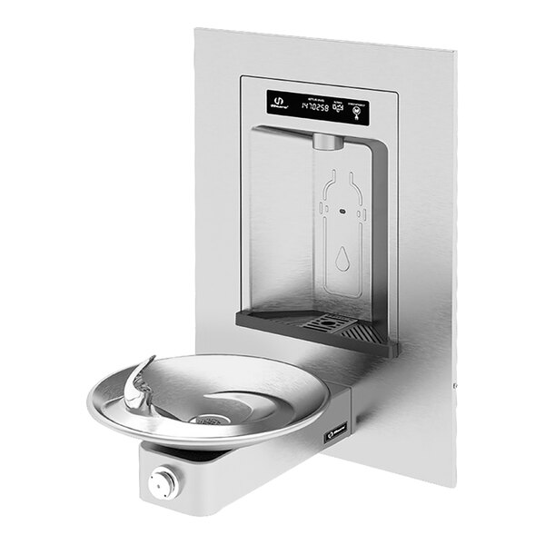 Haws 1001HS RIVIVE Hydration Station Vandal-Resistant Stainless Steel Recessed Bottle Filler ...