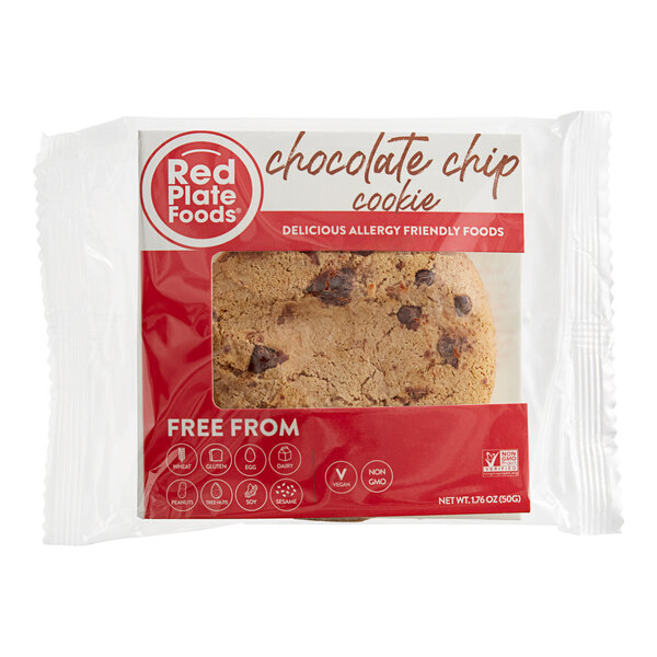 Red Plate Foods Individually Wrapped Vegan Chocolate Chip Cookie 1.76 ...