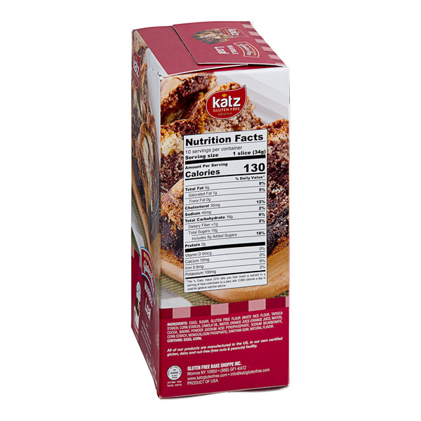 Katz Gluten-Free Individually Wrapped Marble Cake Loaf 12 oz. - 6/Case