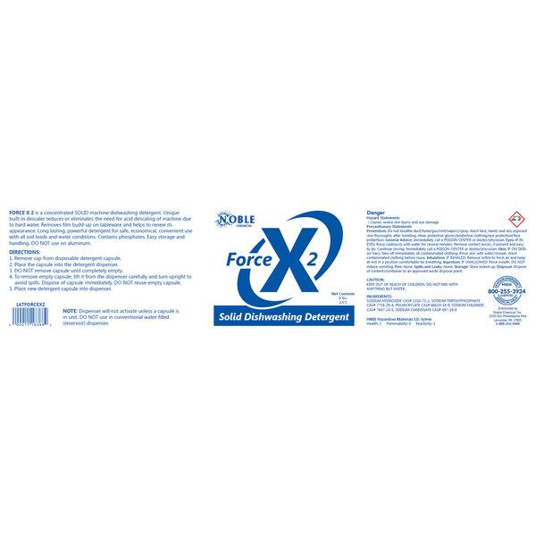 Noble Chemical Force X2 8 lb. / 128 oz. Solid Dish Machine Detergent ...