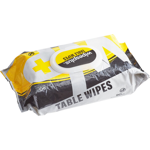 WipesPlus 7" x 10" 90-Count Table Wipes