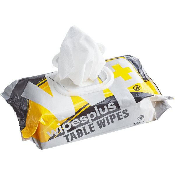 WipesPlus 7" x 10" 90-Count Table Wipes