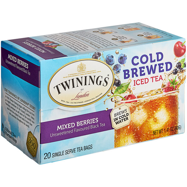 Twinings 20-Count Mixed Berries Cold Brewed Iced Tea Bags - 6/Case