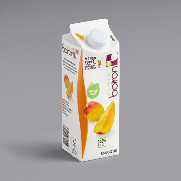 Les Vergers Boiron Mango No Sugar Added Fruit Puree 1 Liter - 6/Case