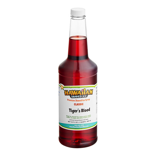 Hawaiian Shaved Ice Tiger's Blood Snow Cone Syrup 32 fl. oz. - 12/Case