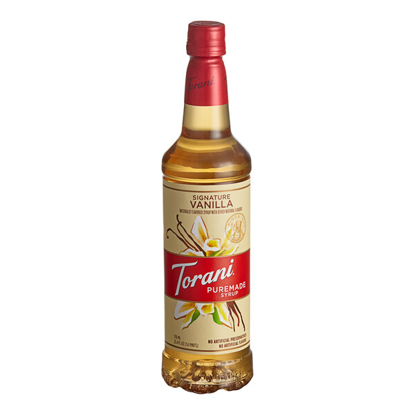 Torani Puremade Signature Vanilla Flavoring Syrup 750 mL Plastic Bottle ...