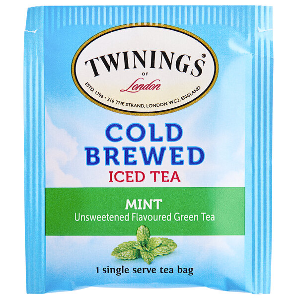 Twinings 20-Count Green Tea with Mint Cold Brewed Iced Tea Bags - 6/Case