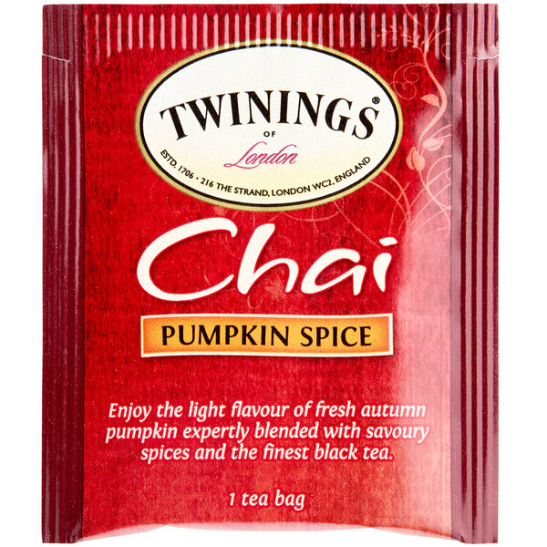 Twinings Pumpkin Spice Chai Tea Bags - 120/Case