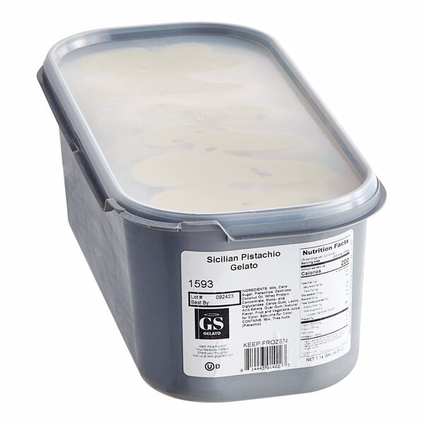 G.S. Gelato Sicilian Pistachio Gelato 5 Liter Container