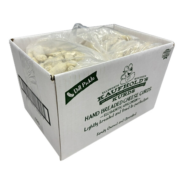 Kaufhold's Kurds Breaded Dill Pickle Cheese Curds 5 lb. - 2/Case