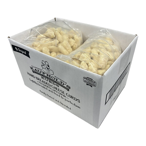 Kaufhold's Kurds Breaded Plain Cheese Curds 5 lb. - 2/Case