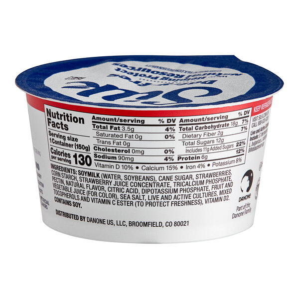 Silk Dairy-Free Strawberry Soymilk Yogurt Alternative 5.3 oz. - 32/Case