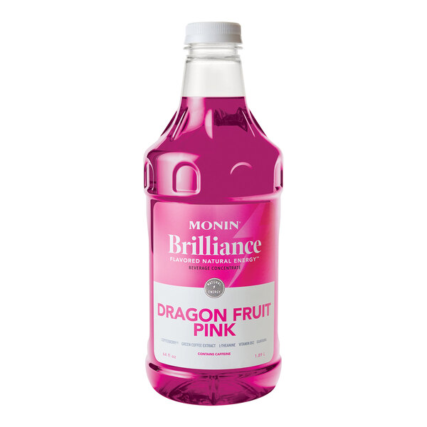Monin Brilliance Dragon Fruit Pink Energy Concentrate 64 fl. oz. - 4/Case
