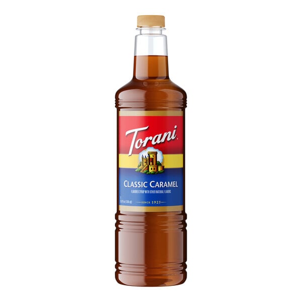 Torani Classic Caramel Flavoring Syrup Plastic Bottle 1 Liter