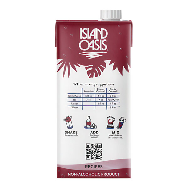 Island Oasis Wildberry Pom Beverage Mix 1 Liter - 12/Case