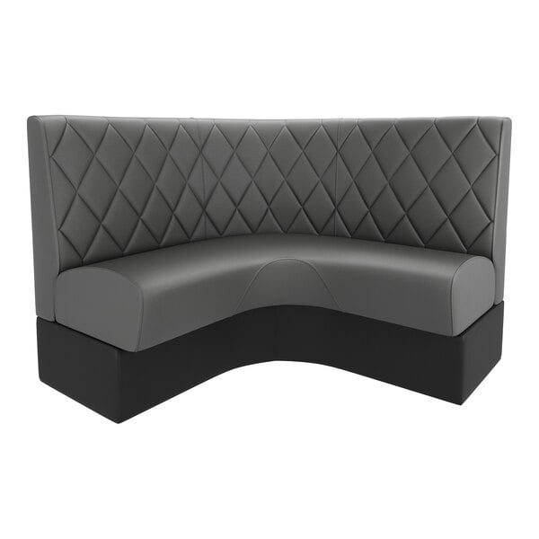 QA Group Cascade 144" Long Graphite Diamond Tufted 3/4 Circle Booth ...