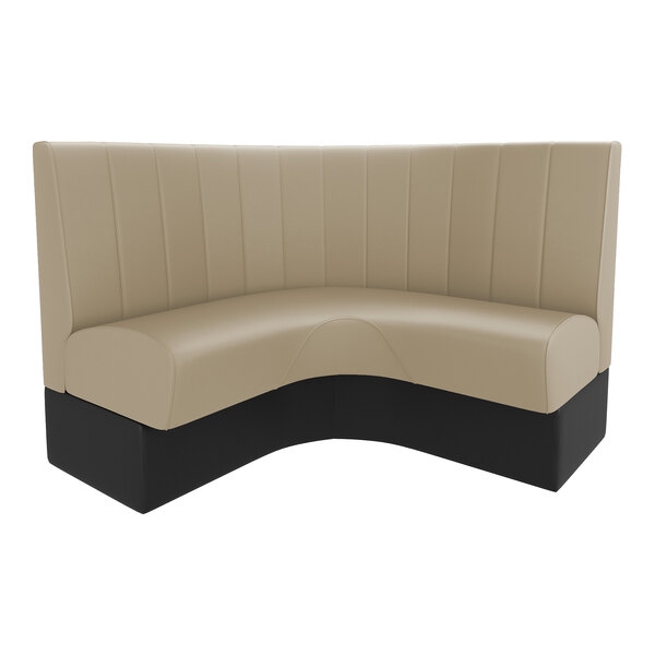 QA Group Cascade 144" Long Fawn Channel 3/4 Circle Booth - 36" High