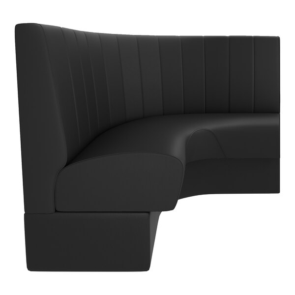 QA Group Cascade 144" Long Ebony Channel 3/4 Circle Booth - 36" High