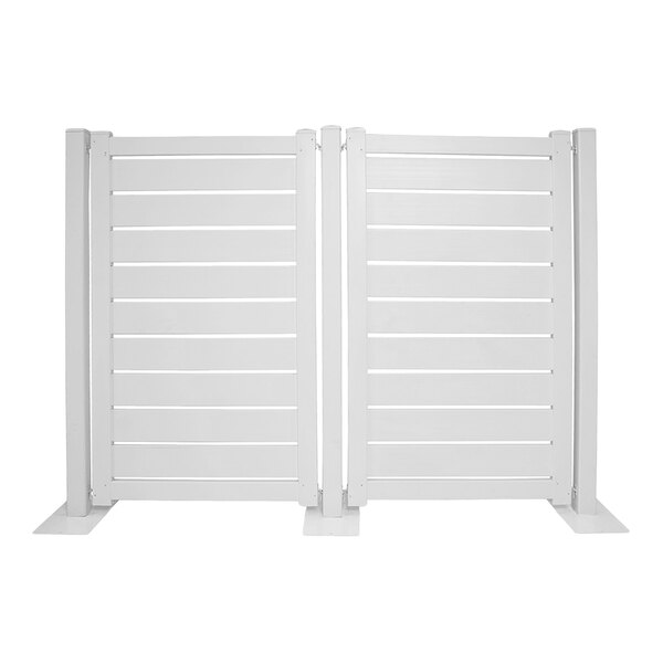 Mod-Fence Mod-Privacy 6' x 20' White Privacy Fence Kit with 5 Fence ...