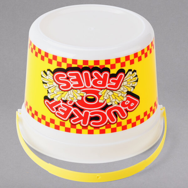 48 oz. Plastic French Fry Bucket with Handle - 160/Case
