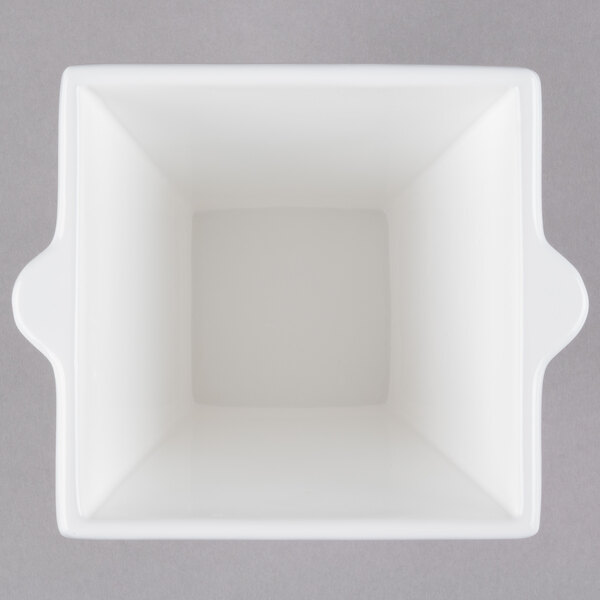 Tablecraft CW1470W 2 Qt. White Cast Aluminum Square Condiment Bowl