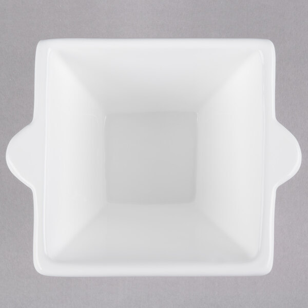 Tablecraft CW1480W 18 oz. White Cast Aluminum Square Condiment Bowl