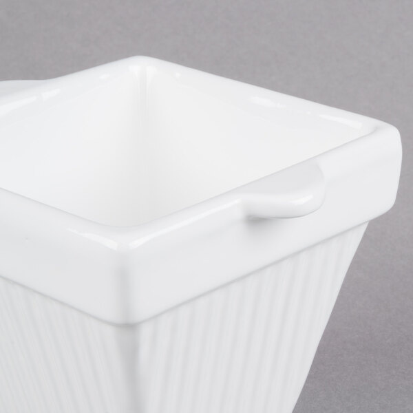Tablecraft CW1480W 18 oz. White Cast Aluminum Square Condiment Bowl