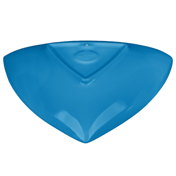 Tablecraft CW11006SBL 11" Sky Blue Cast Aluminum Triangle Display Bowl