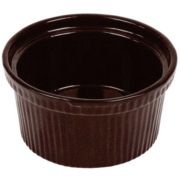 Tablecraft CW1620MIS 1 Qt. Midnight Speckle Cast Aluminum Souffle Bowl ...