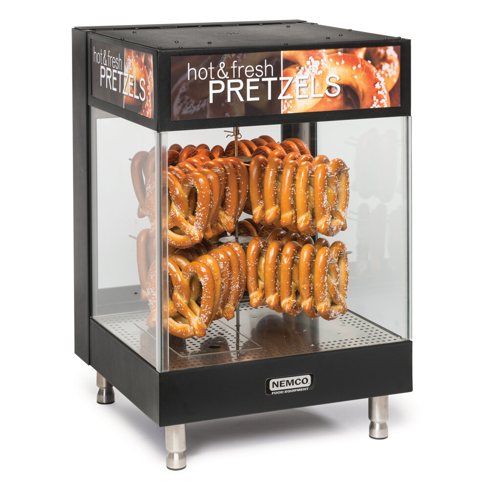 Nemco 6423 2-Tier Heated Countertop Pretzel Merchandiser with 8-Prong ...