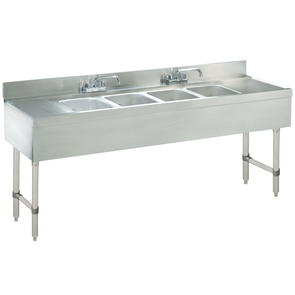 Advance Tabco CRB-64C Lite Four Compartment Stainless Steel Bar Sink ...