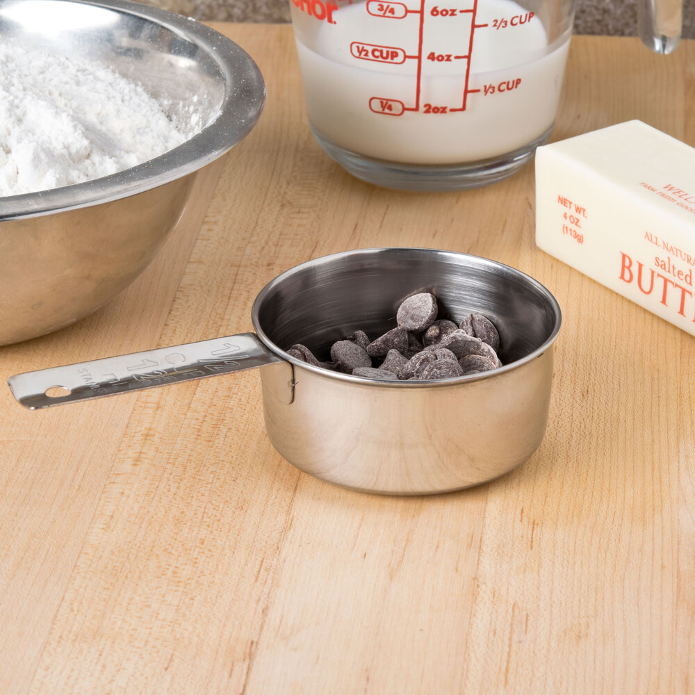 Tablecraft 724C 1/2 Cup Stainless Steel Measuring Cup