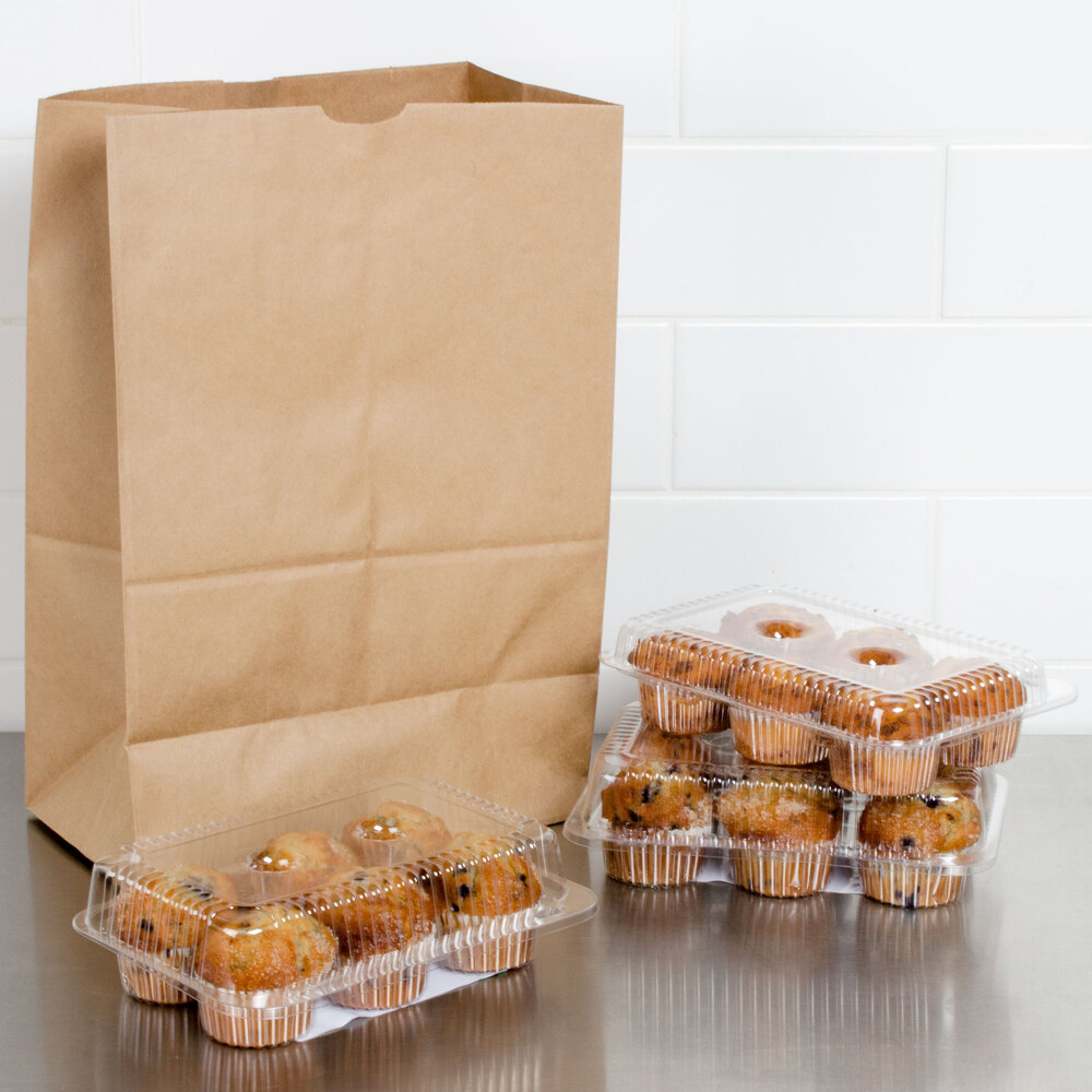 Duro 1/6 Brown Paper Bags - 500/Bundle